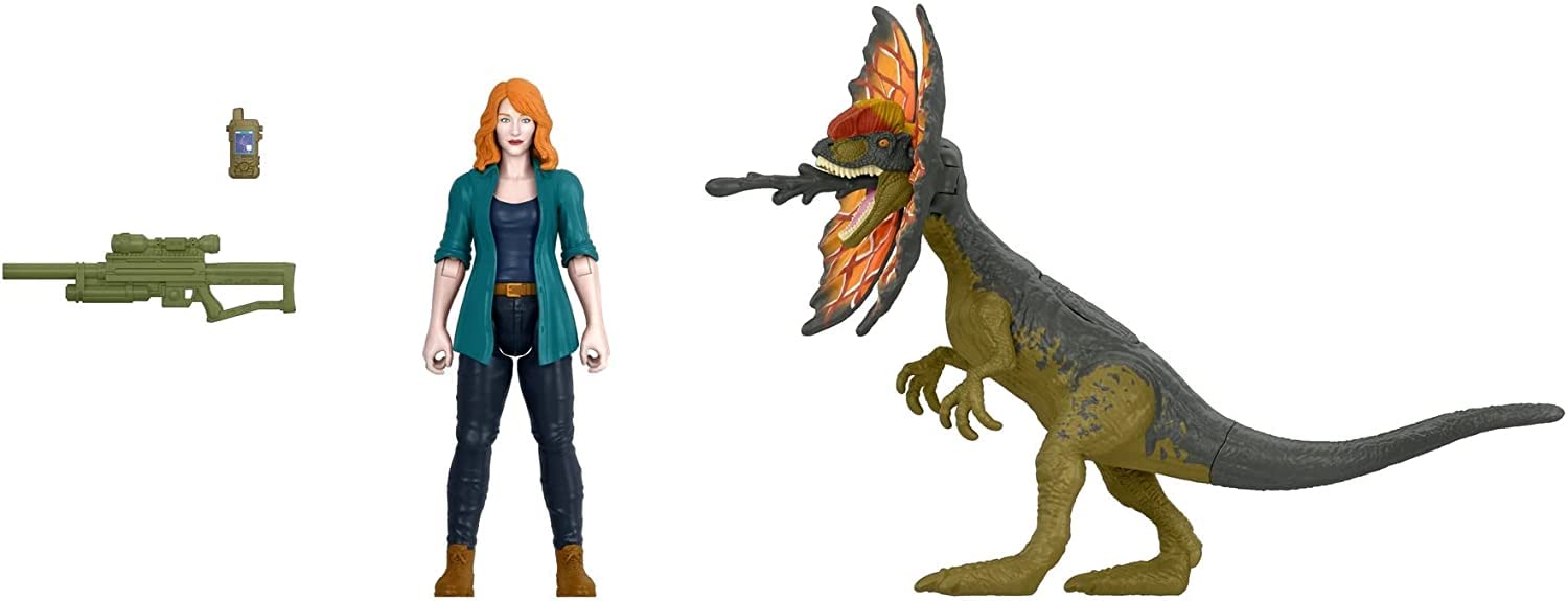MOTIONRUSH Jurassic World Claire and Dilophosaurus Dinosaur Action Figure Pack Dino Kids Toy with Accessories Gift Bundle 2 My Outlet Mall Stickers