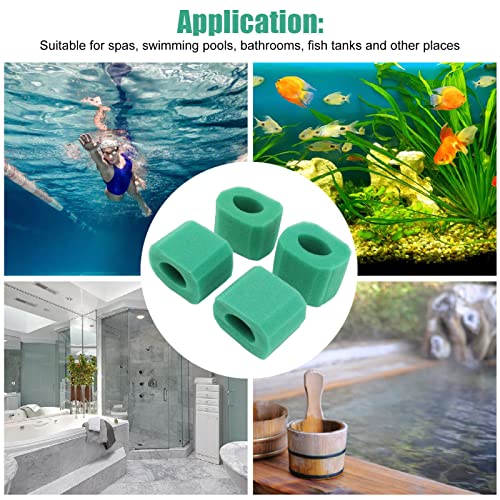 Jeanoko 4pcs Pool Filter Cartridge Sponge Reusable Durable Practical Filter Foam Replacement Filter Sponge Filter Foam for Home Outdoors Pool Pump Use Garden Entertainment