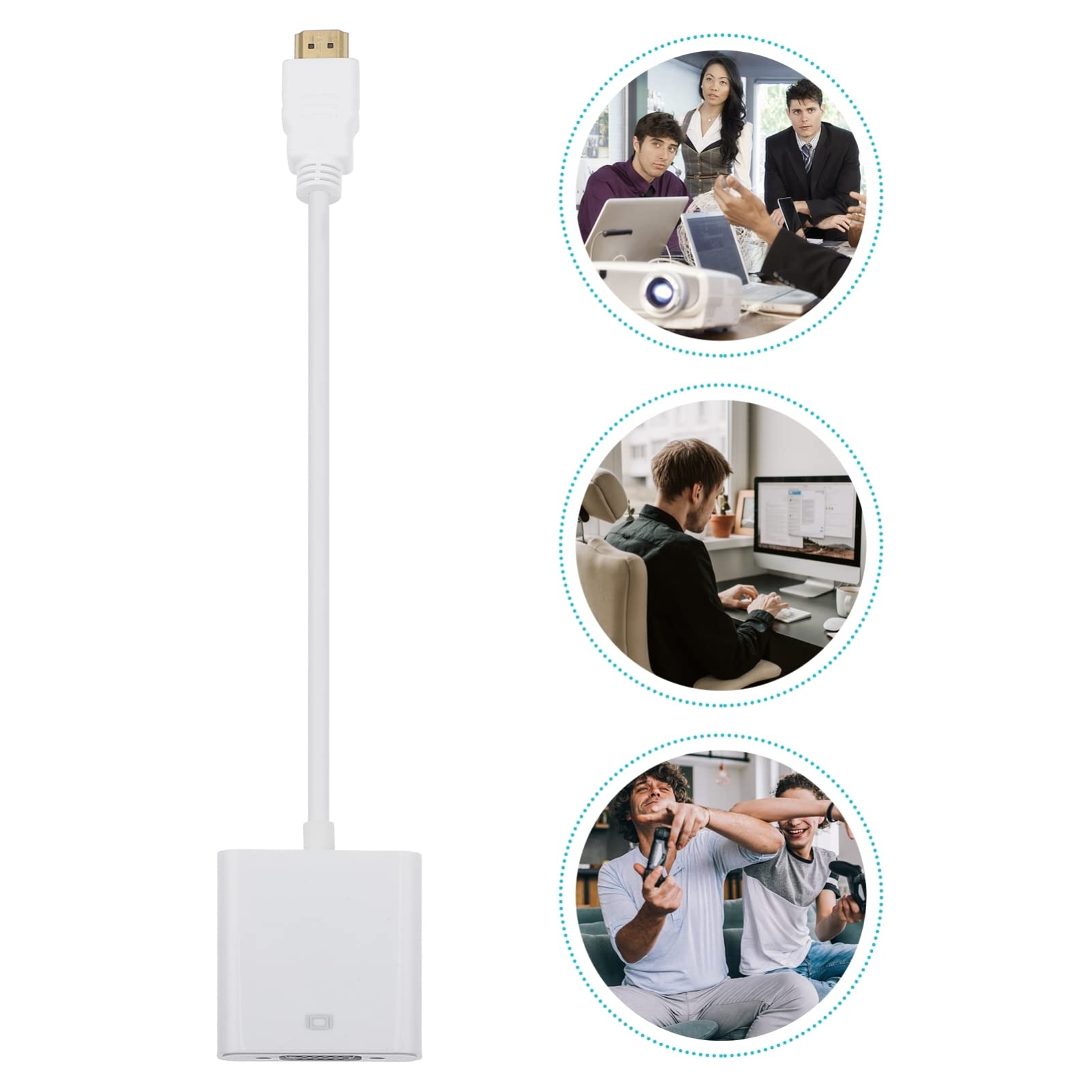Milisten 6pcs vga cable Video Cable Adapter Video Output Adapter High- definition Cable Adapter Converter Adapter Cable High-definition Cable Adapter white abs conversion line 1080p