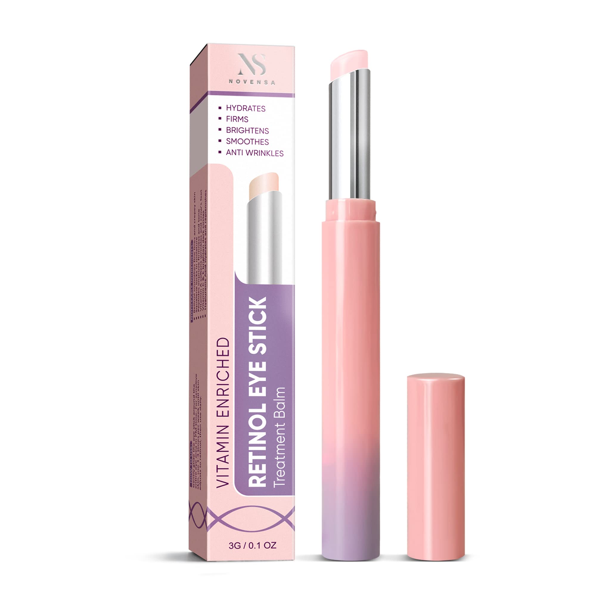 Retinol Eye Stick, Retinol Anti-Aging Eye Cream for Dark Circles and Puffiness, Reduces Fine Lines and Dark Circles with Vitamin A, C & E and Peptides
