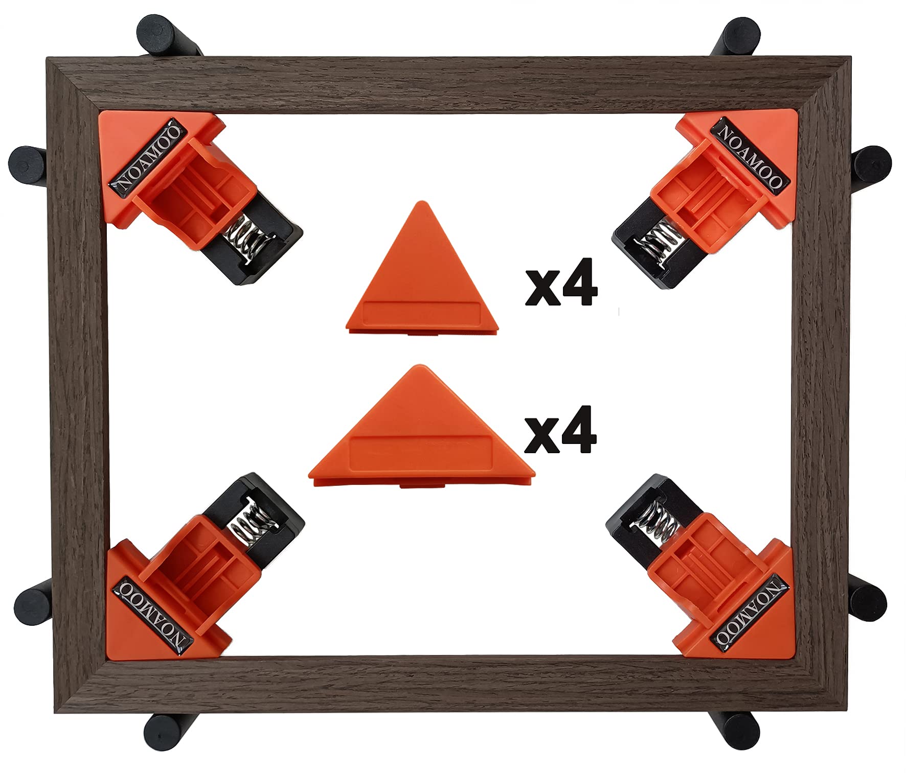 NOAMOO Corner Clamps For Woodworking Set Of 4 Adjustable 60/90/120 Degree Right Angle Clamps Tools Clip Fixer Welding, Drilling, Making Cabinets, Photo Framing
