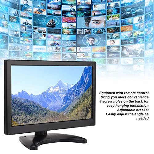 Qiilu 11.6 Inch LCD Monitor with VGA HD Multimedia Interface Portable 1080P HD Color Screen with Speaker Remote Control 100‑240V Interface: VGA, HD Multimedia Interface, Video,