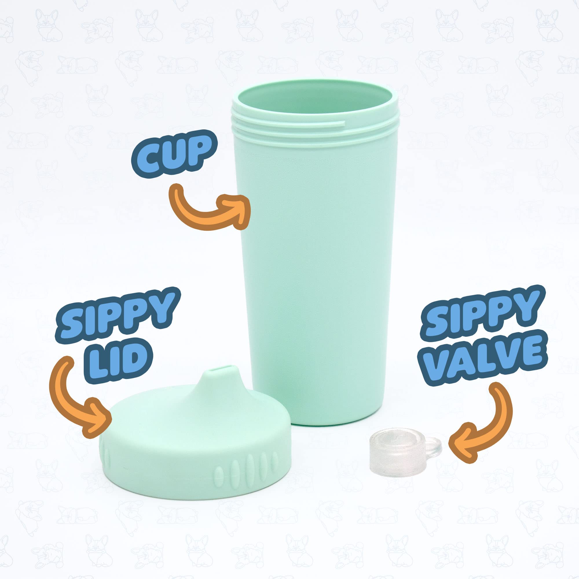 MightyMoe 4-Pack No Spill Sippy Cup (Slate/Blue Gray)