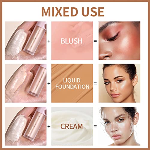 Jutqut Liquid Highlighter, Shimmer Face Body Highlighter Wand,Waterproof and Long-lasting Cream Smooth Highlighter Illuminator, Silky Natural Glow Makeup Stick for Body, 02#STARLIGHT