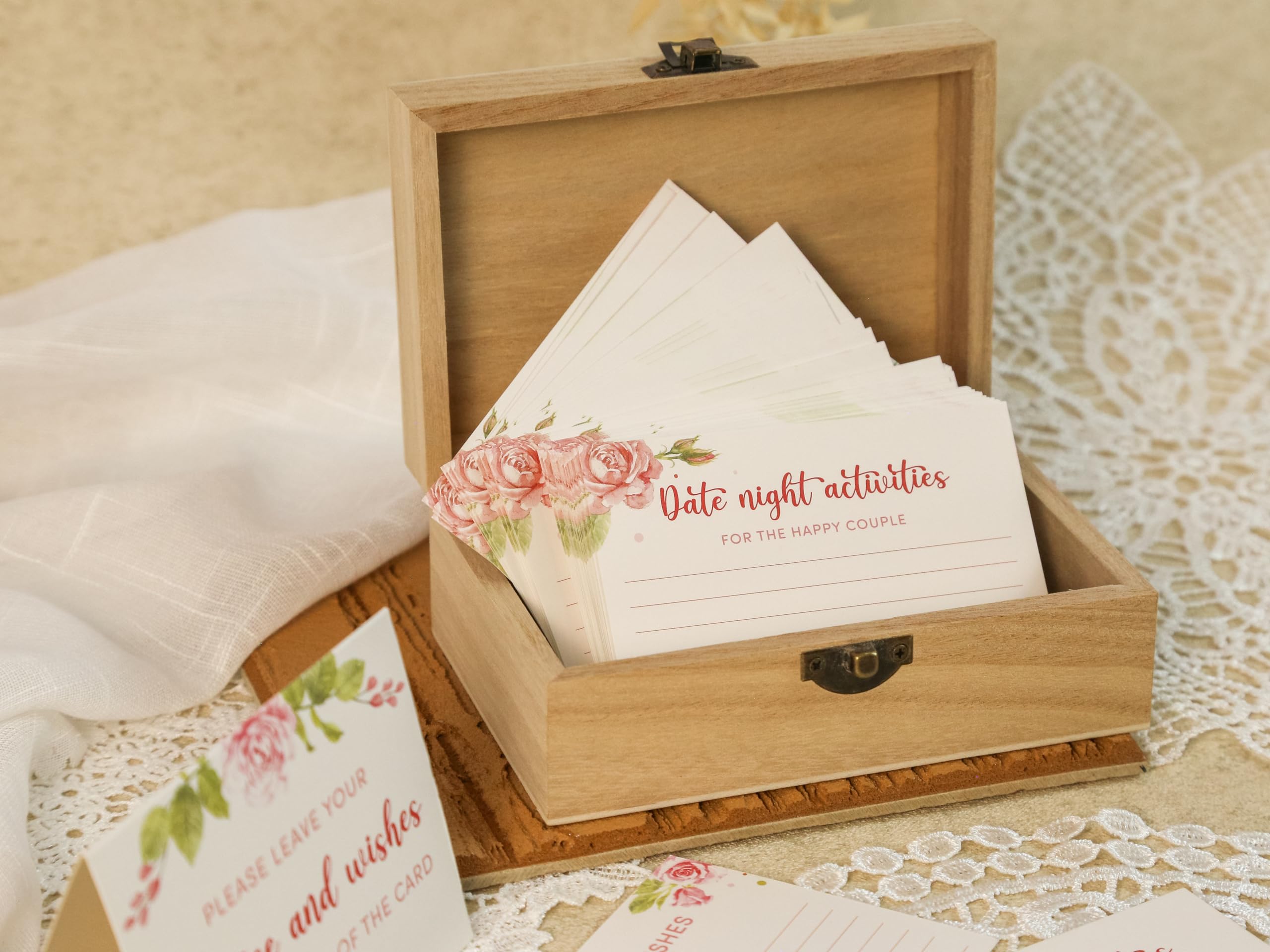 STOFINITY Advice for The Bride Cards - 50 Pcs Wedding Advice Cards for Bridal Shower Decorations, Marriage Advice and Wishes Cards Box for Wedding Shower Decor