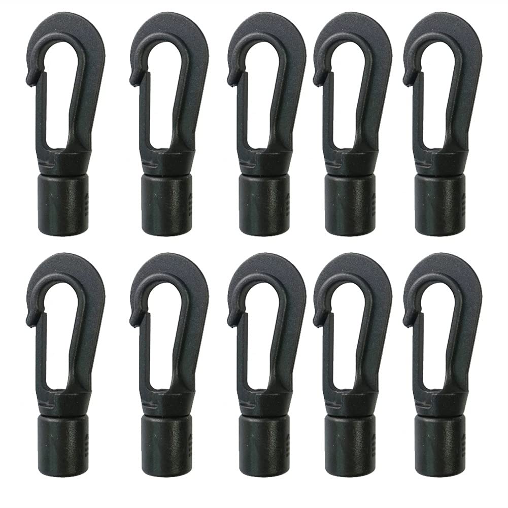 LMMDDP 5MM 8MM 20PCS Bungee Shock Cord Quick Connect Hooks Hanging Ends Clip for Canoe Boat Dinghy Rib DIY Elastic Cord Rope (Size : Small)