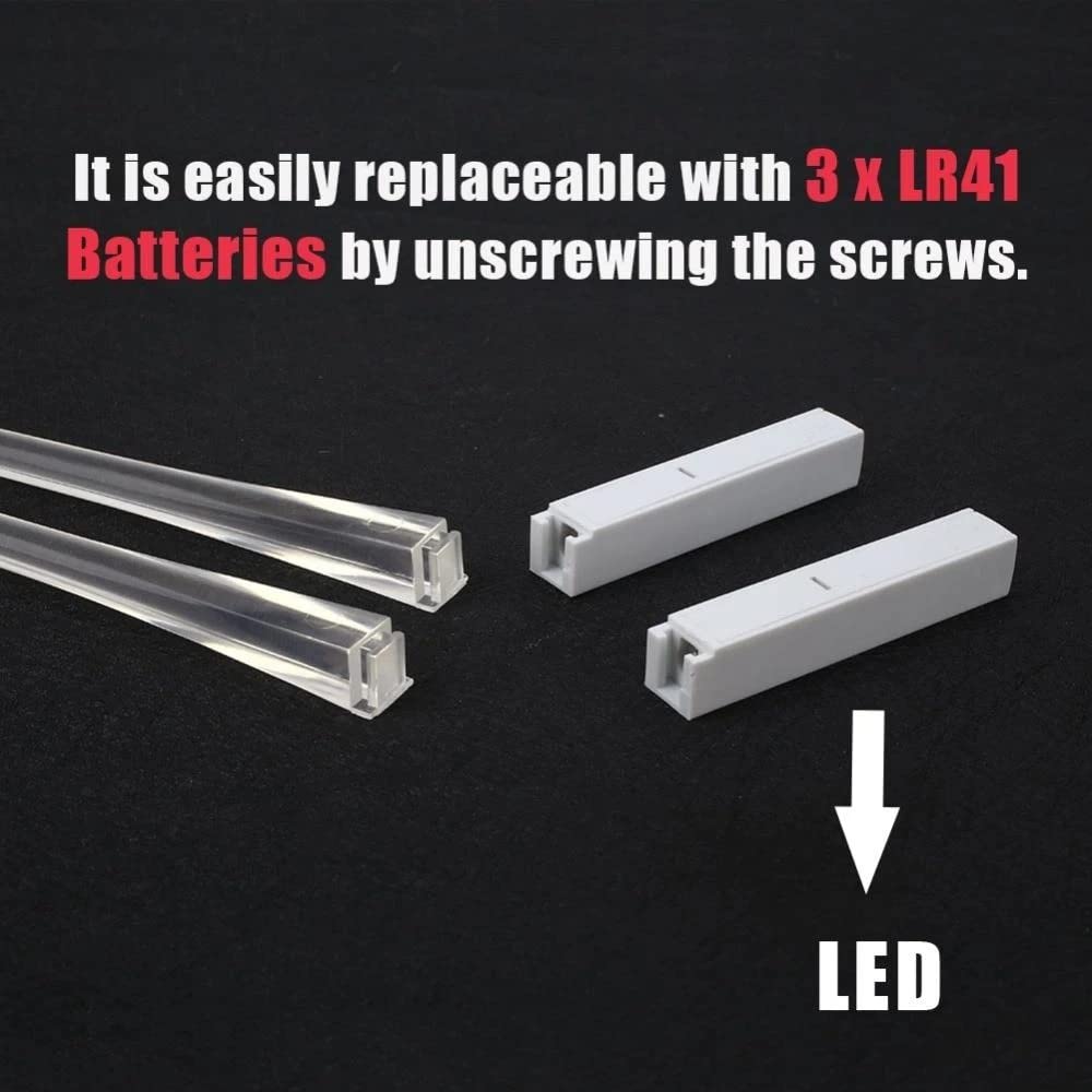Lightsaber Chopsticks - Reusable LED Light Up Chopstick W/ Removable Handle, Lightweight & Portable BPA Free Foodgrade Safe Chopstick, for Kitchen Dinner Party Daily Use (WHITE)