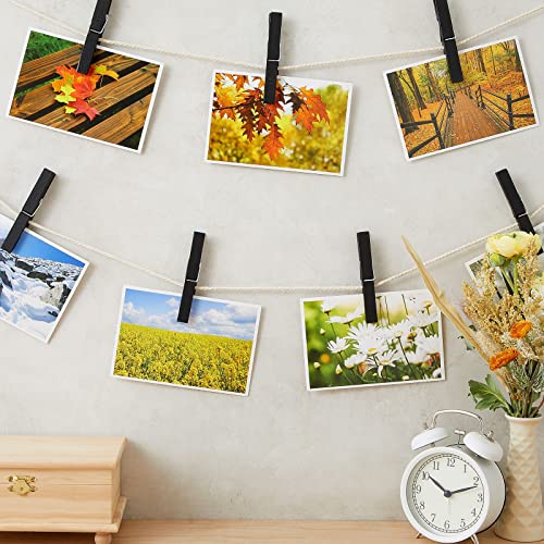 Juvale 100 Pack Wooden Clothespins for Hanging Laundry, Crafts, Photos (Black, 4 in)
