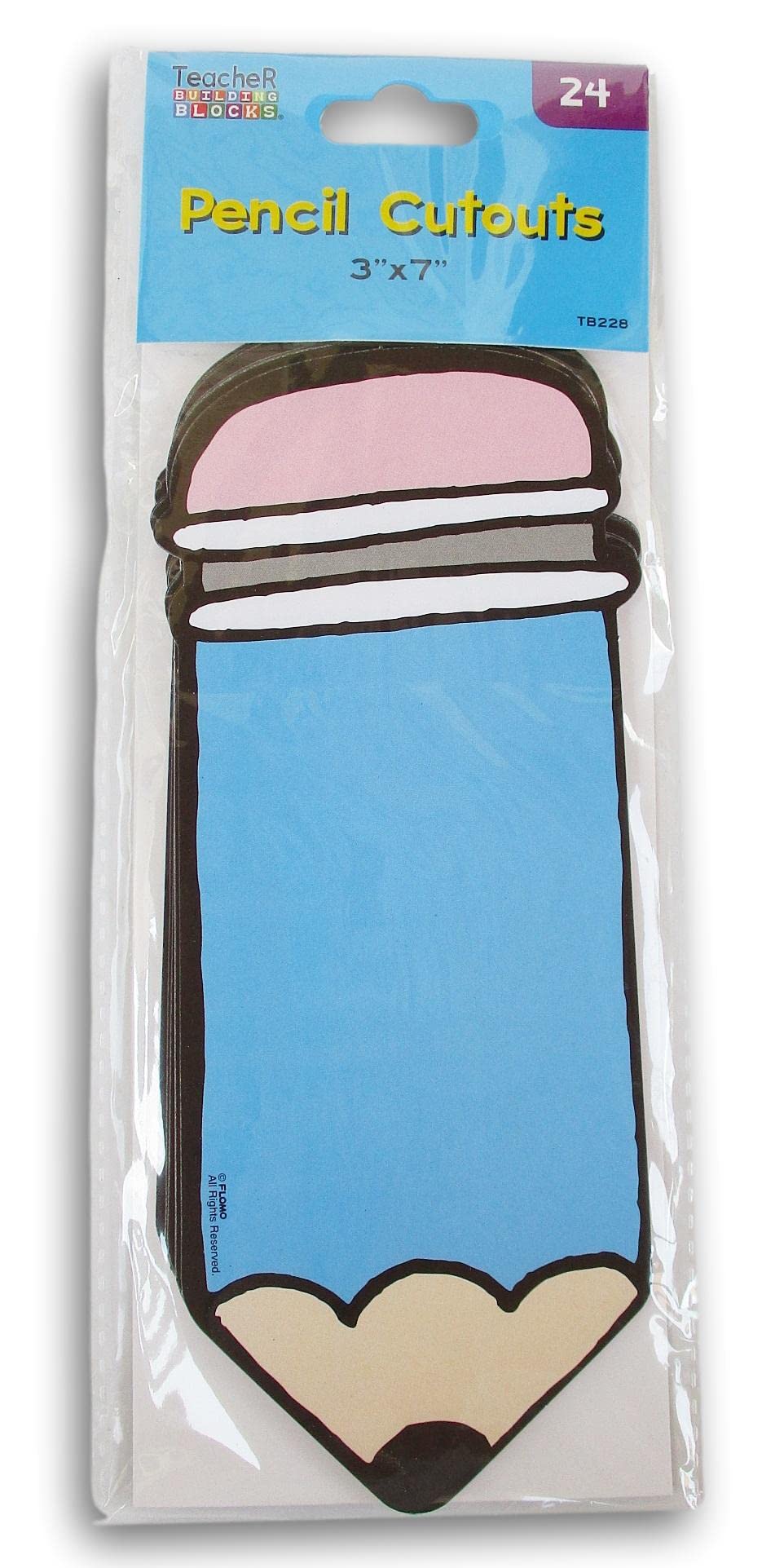 Pencil Cut-Outs Bulletin Board Accents - 24 Pieces - 3 x 7 Inches