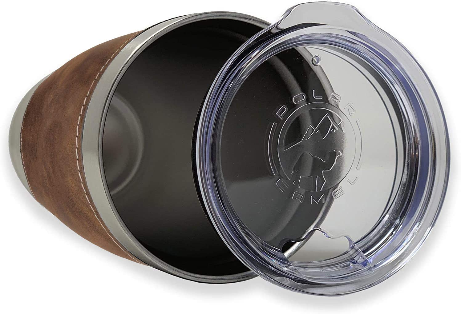 LaserGram 20oz Vacuum Insulated Tumbler Mug, Horse Head 2 (Faux Leather, Rustic)