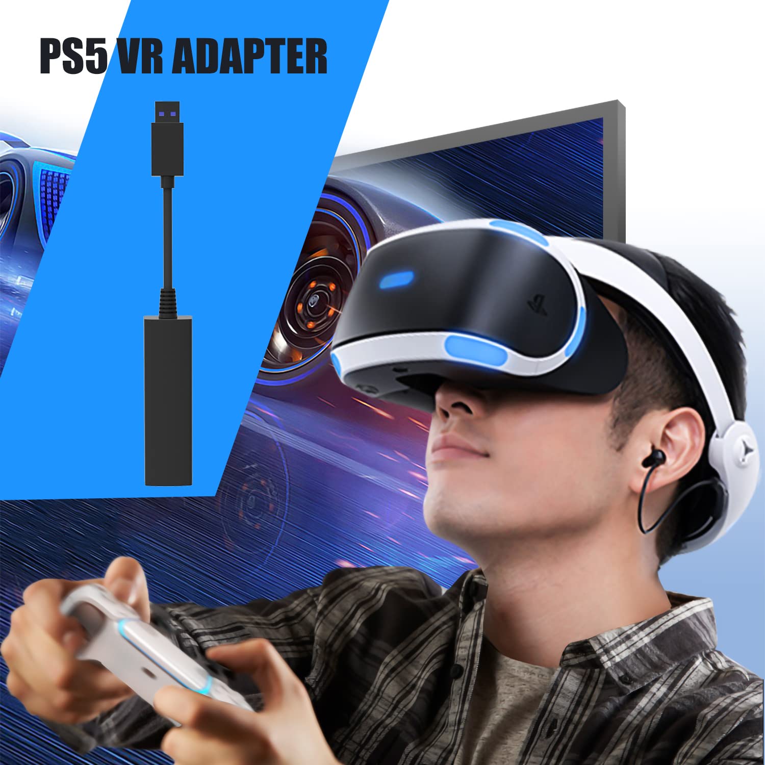 IQIKU PS5 VR Adapter, PS4 VR Camera Adapter for PS5