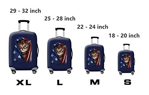 WUJIAONIAO Travel Luggage Cover Spandex Suitcase Protector Washable Baggage Covers (S (for 18-20 inch luggage), TRAVEL)