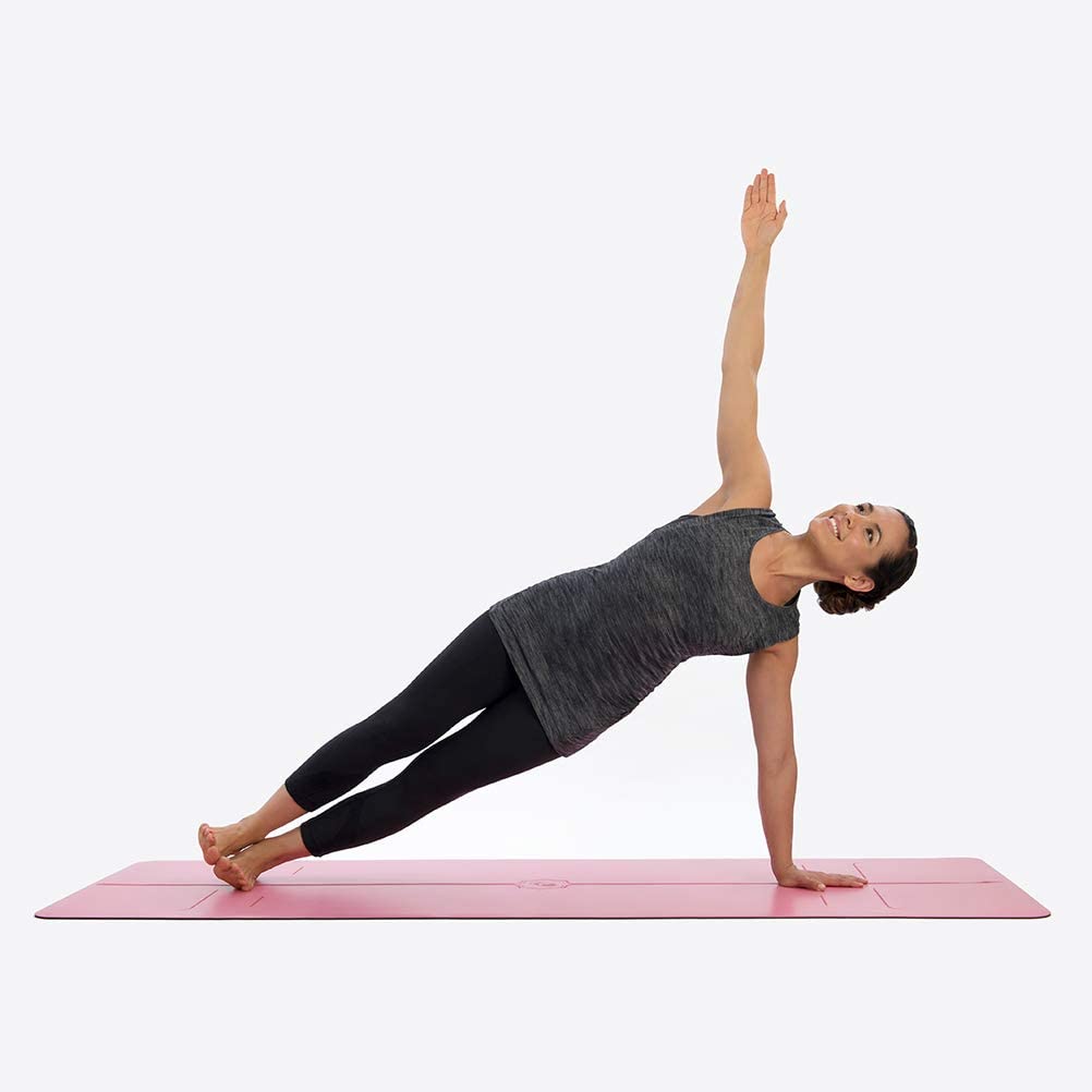 LIFORME Original Yoga Mat & Travel Mat Bundle Pack β Patented Alignment System, Eco-Friendly, Non-Slip Warrior-Grip, Made with Natural Rubber, Thick, Sweat Resistant, Comfortable - Pink/Pink