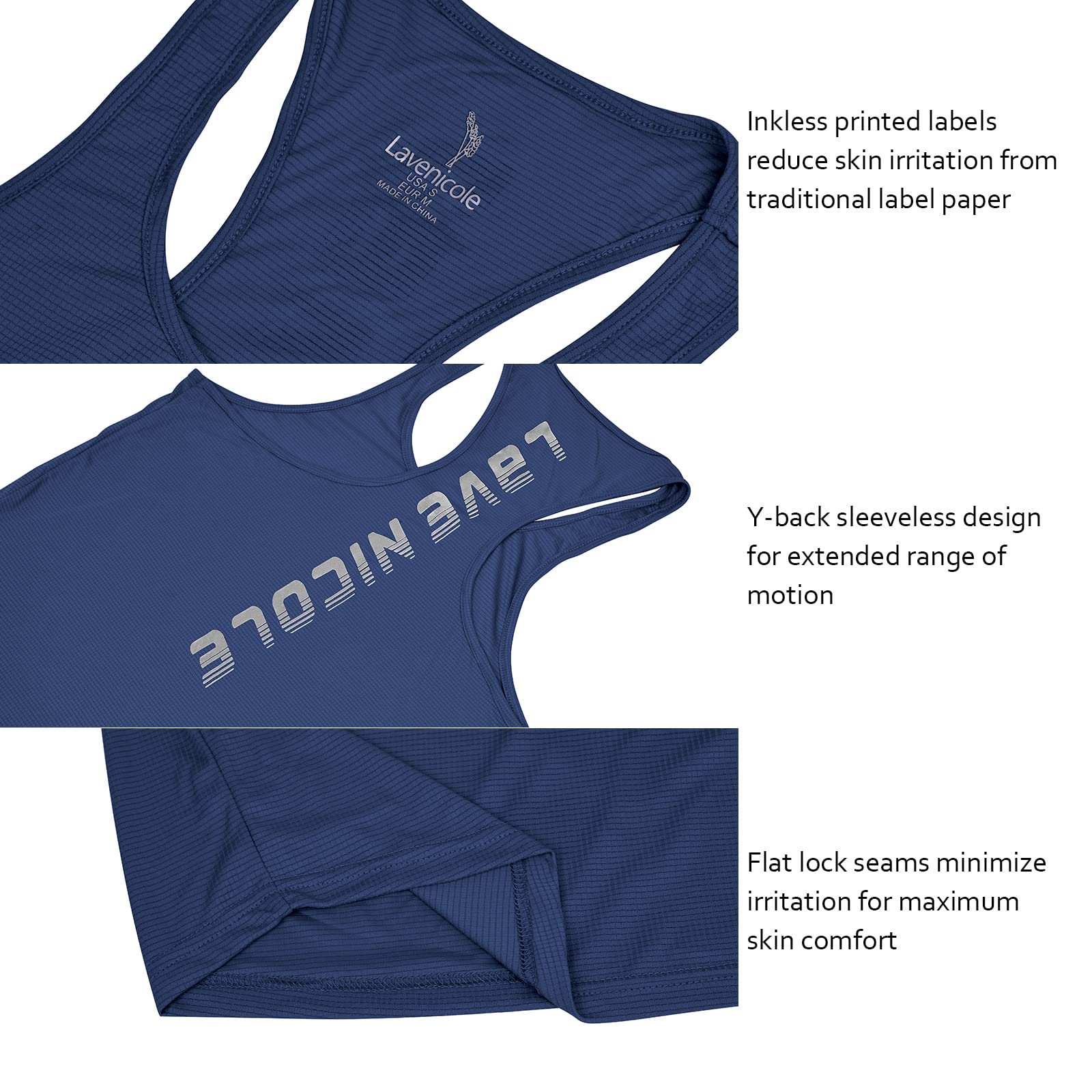 Lavenicole 5 Pack Men's Y-Back Muscle Tank Tops Quick Dry Cool Mesh Sleeveless Workout Shirts for Fitness Training Athletic (5 Colors-M)
