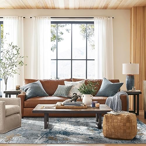 QD-Udreamy 5x7 Area Rugs, Machine Washable Rug 5' x 7', Ultra-Thin Abstract Modern Area Rug Stain Resistant Anti Slip Backing Rugs for Living Room Bedroom