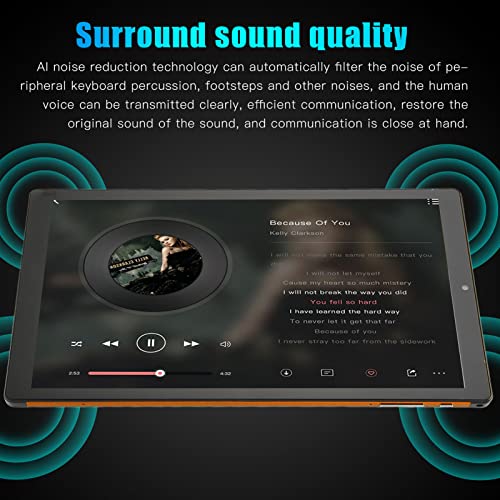 Qinlorgo HD Tablet, 4GB RAM 64GB ROM 5MP Front 8MP Rear 100-240V Calling Support IPS Screen Orange Tablet PC for Elderly for Reading (US Plug) (Qinlorgobuz5x93wyq-11)
