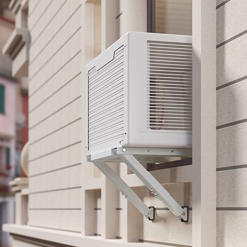 Mount Plus MP-AC-802L Window Air Conditioner Mounting Bracket | Easy to Install | Universal AC Mount | No Tools Required | Heavy Duty Steel Holds Up to 220lbs | All Weatherproof | Fits Hung Windows