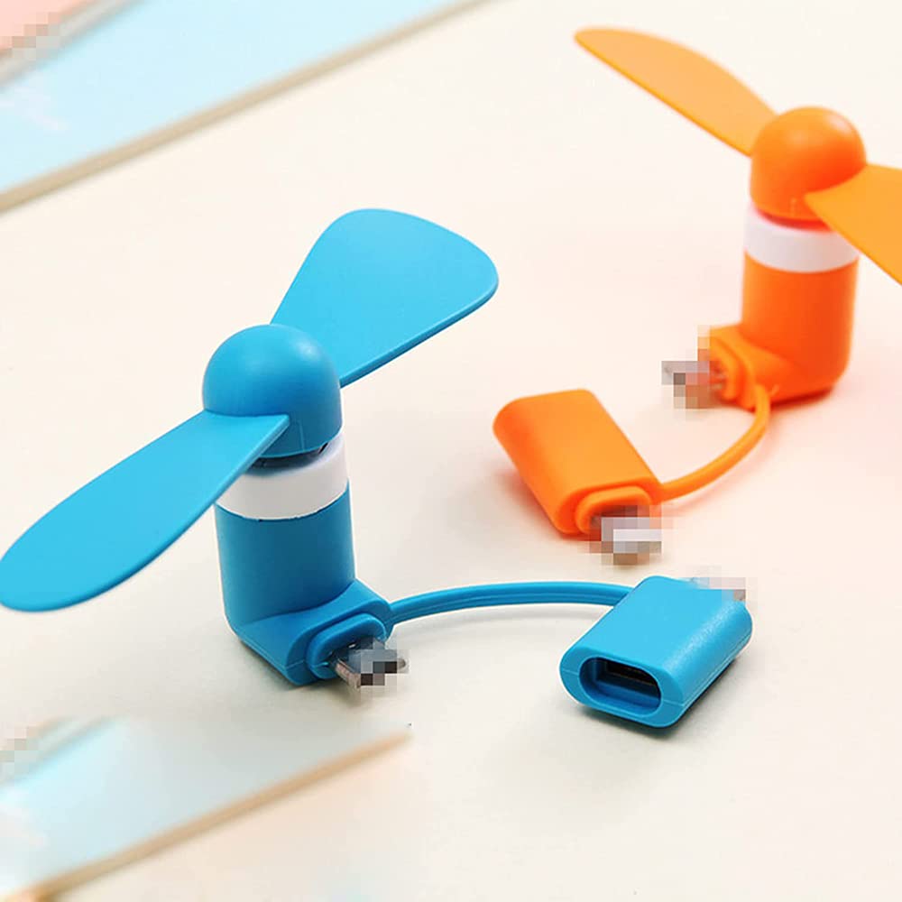 Mini Cell Phone Fan - Colorful and Powerful 2-in-1 Fan for iPhone/iPad/Android Smartphone/Tablet - Cell Phone Summer Accessories - (6-Pack) 3.55''D x 3.55''W x 1.55''H