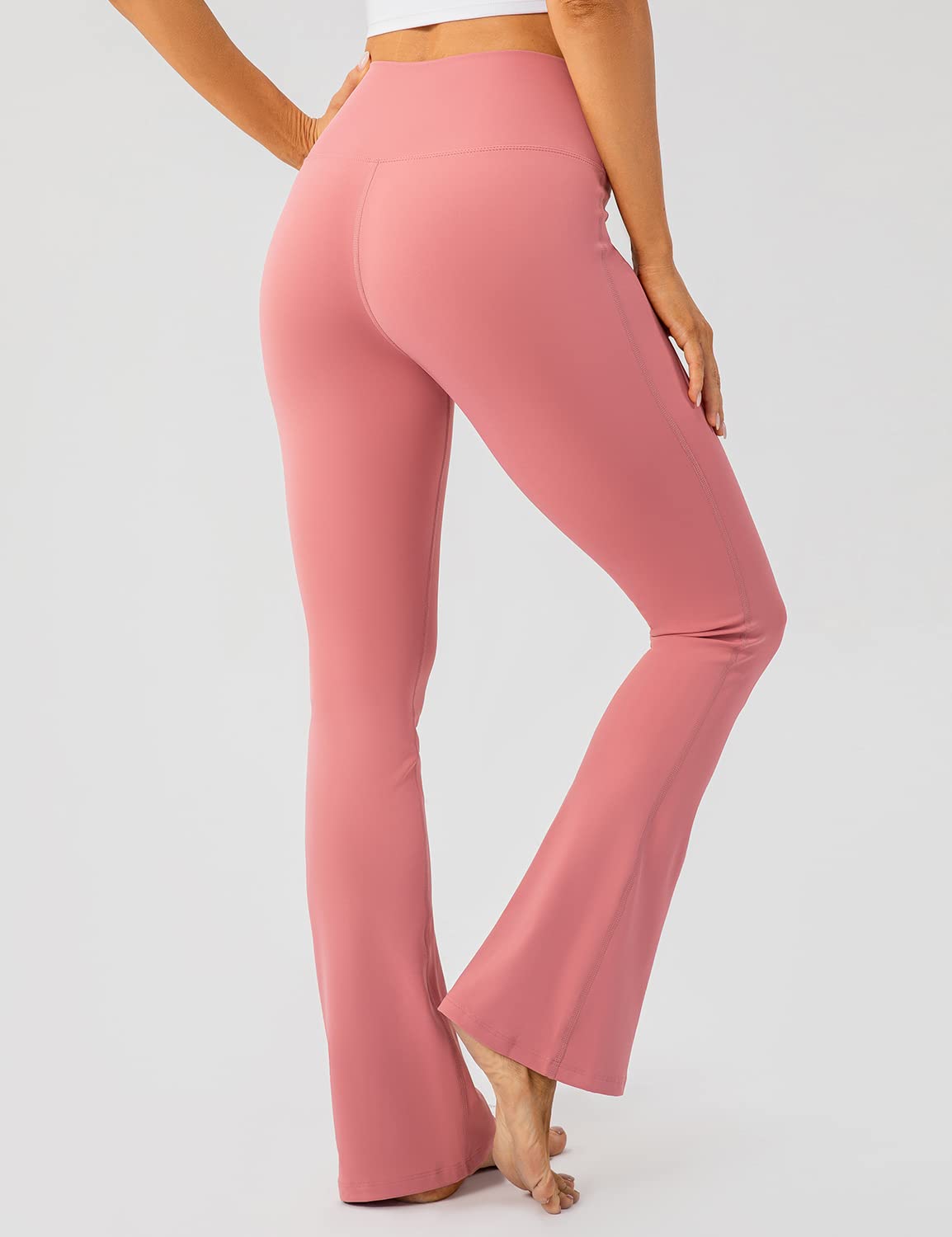 Lavento Women's Bootcut Yoga Pants - Crossover Flare Leggings for Women (Rose Pink, Small)