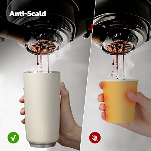 RealCoolRealCool Coffee Mug Tumbler Travel Mug 100% Leakproof Vacuum Insulated Tumbler with Lid- 12 oz, Anti-Scald Coffee Cup,Double Wall, Keeps Drinks Hot&Cold-White