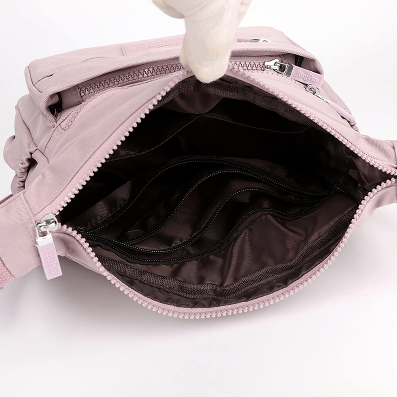 MISOFE Purses for Women Shoulder Handbags Waterproof Nylon Travel Bag (Pink)
