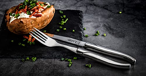 Laguiole Style de Vie Steak Knives, Luxury Line, 6 pieces, Fully Stainless Steel, in giftbox