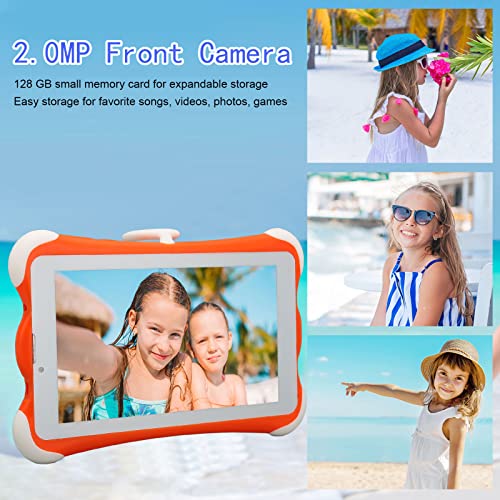 Naroote WiFi Kids Tablet, Orange Eye Protection Kids Tablet 7 Inch 1280x800 for Watching TV (US Plug)