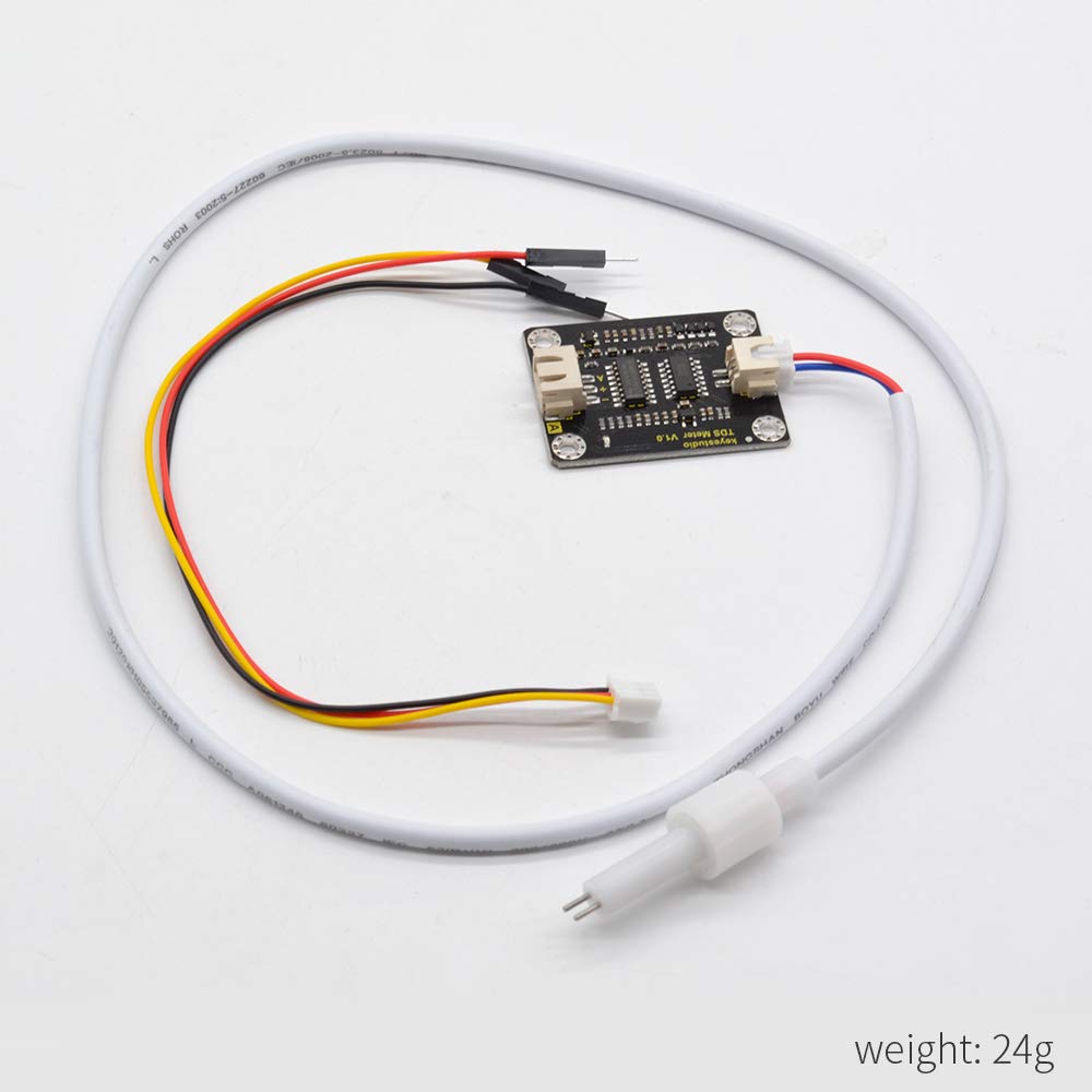 KEYESTUDIO TDS Meter Probe Water Quality Monitoring V1 Sensor Module with XH2.54-3Pin Jumper Wire Connector for Arduino