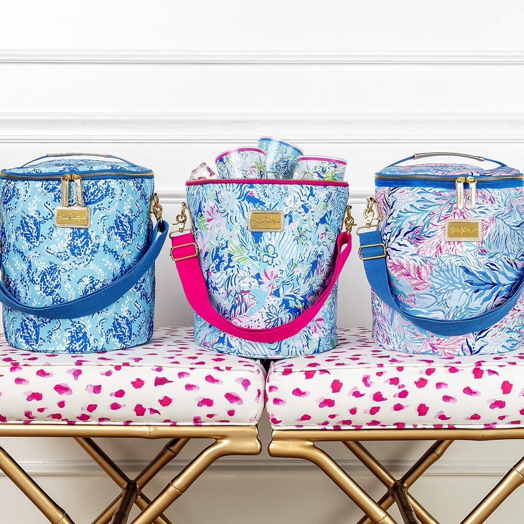 Lilly Pulitzer Insulated Soft Beach Cooler with Adjustable/Removable Strap and Double Zipper Close, Lion Around