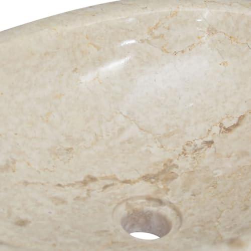Sink Cream 20.9"x15.7"x5.9" Marble,Modern Marble Bathroom Sink: A Durable and Stylish Addition to Your Home Bath Fixtures,Bathroom Sinks