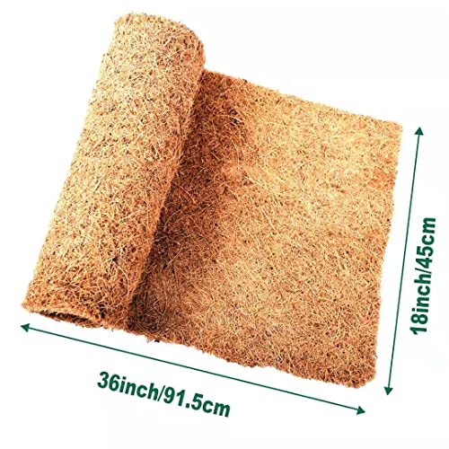 SISIPAI LIFE Reptile Carpet Coconut Fiber, 36" x 18" Reptile Terrarium Substrate Liner, Tortoise Bedding Carpet Mat Supplies for Pet Lizard, Chameleon, Bearded Dragon, Leopard Gecko, Iguana