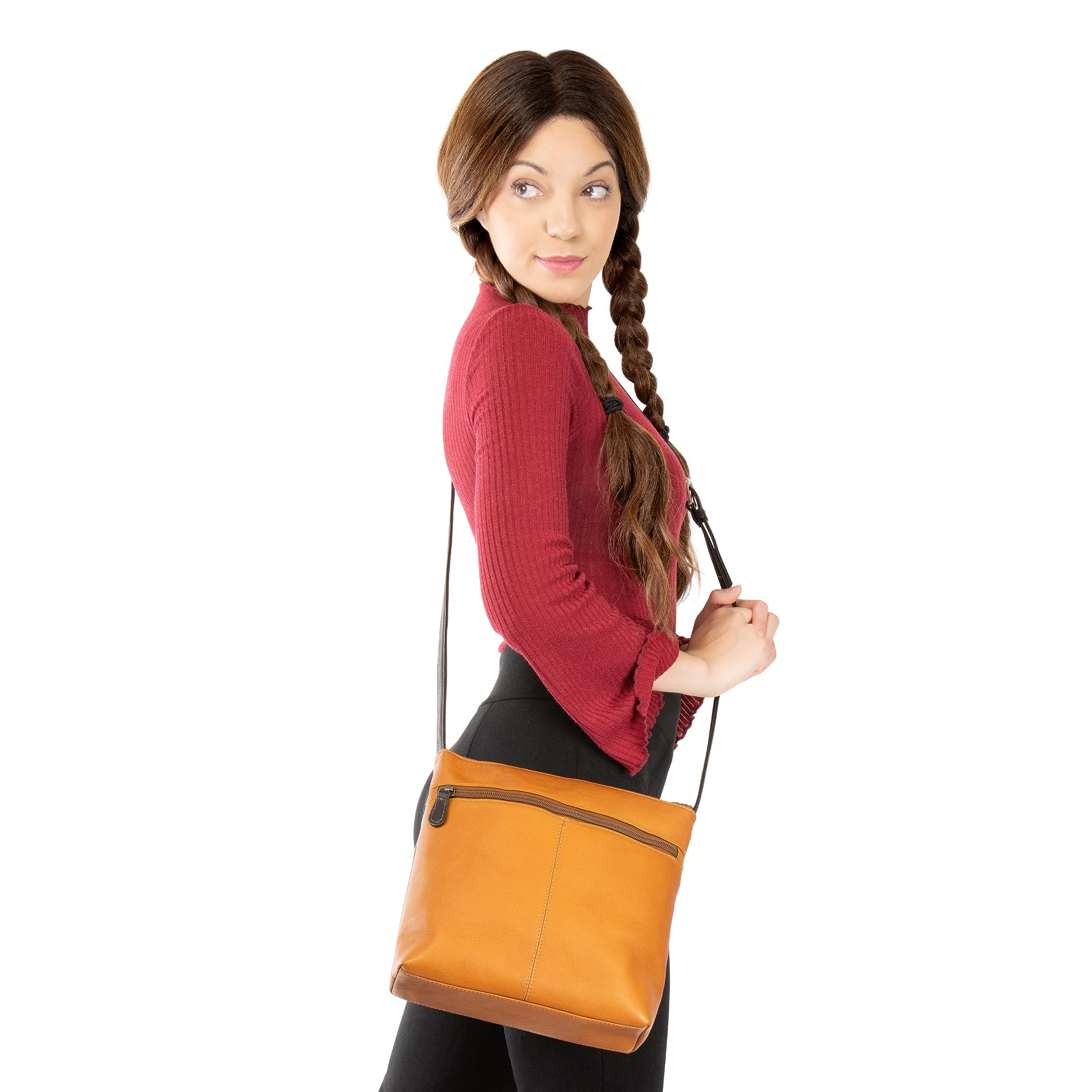 Le Donne Leather Sinclair Crossbody Purse Full Grain Leather Shoulder Bag Handbag for Women