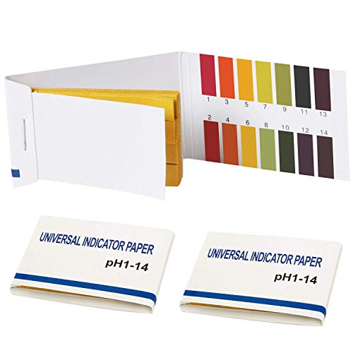 QONIA 2 Set 160 Strips 1-14 PH Litmus Paper Ph Strips Water Cosmetics Soil PH Paper Strips with Control Card