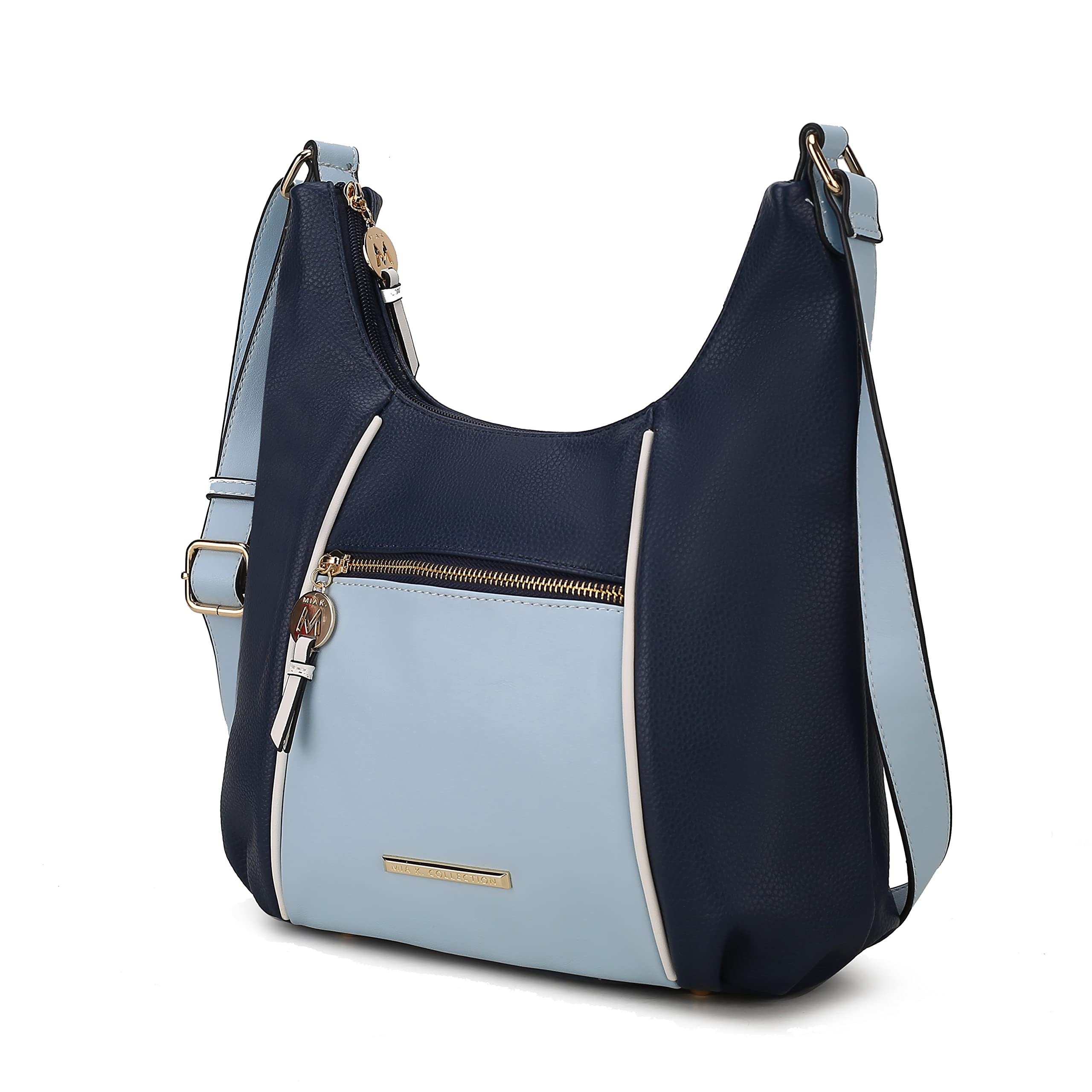 MKF Collection Shoulder Bag for Women, Vegan Leather Hobo Handbag, Crossover Color-Block Purse ByMia K