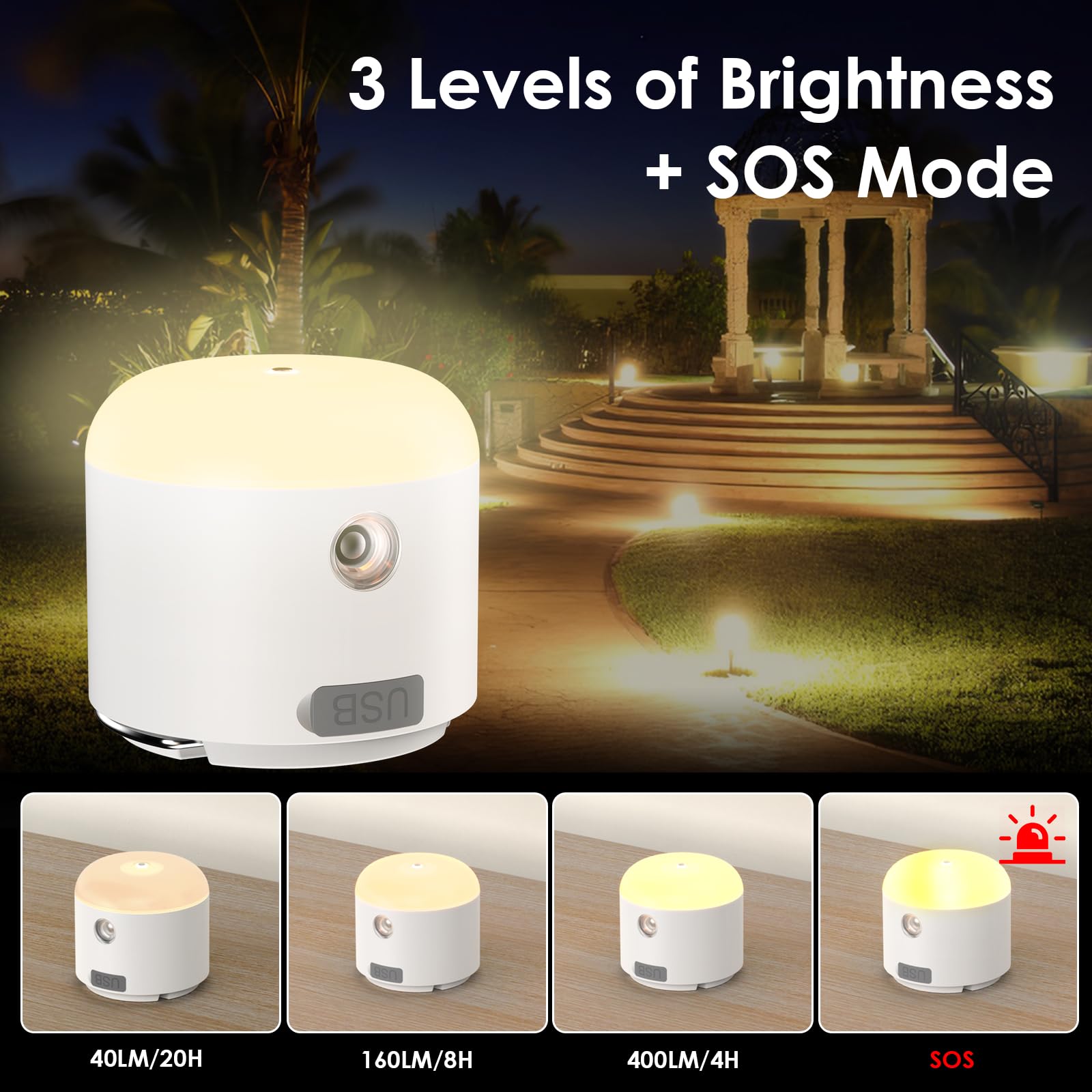 Qoosea Camping Lantern 4 in 1 Camping Lights with Fan & Intelligent Humidifier Rechargeable Camping Lights & Lanterns for Outdoor Camping