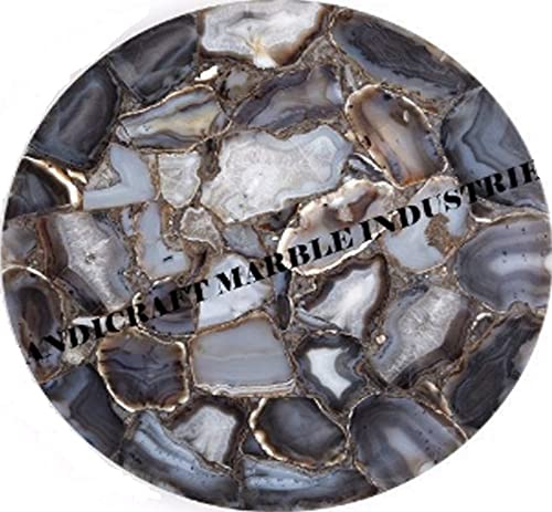 Natural Brown Agate Stone Side & Corner Table Top, Brown Agate Stone Coffee & Centre Table Top, Brown Agate Stone Round Dining Table Top Counter Top, Piece Of Conversation, Family HeirLoom