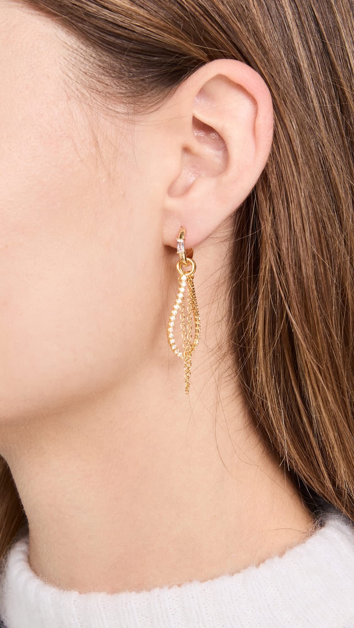 Luv Aj Women's The Rossi Chain Studs, Gold, One Size