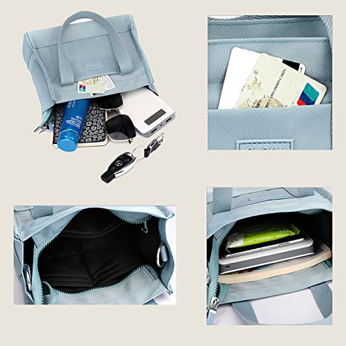 MINKARS Small Tote Bag for Women Nylon Crossbody Purse Mini bag, Sky Blue 9β