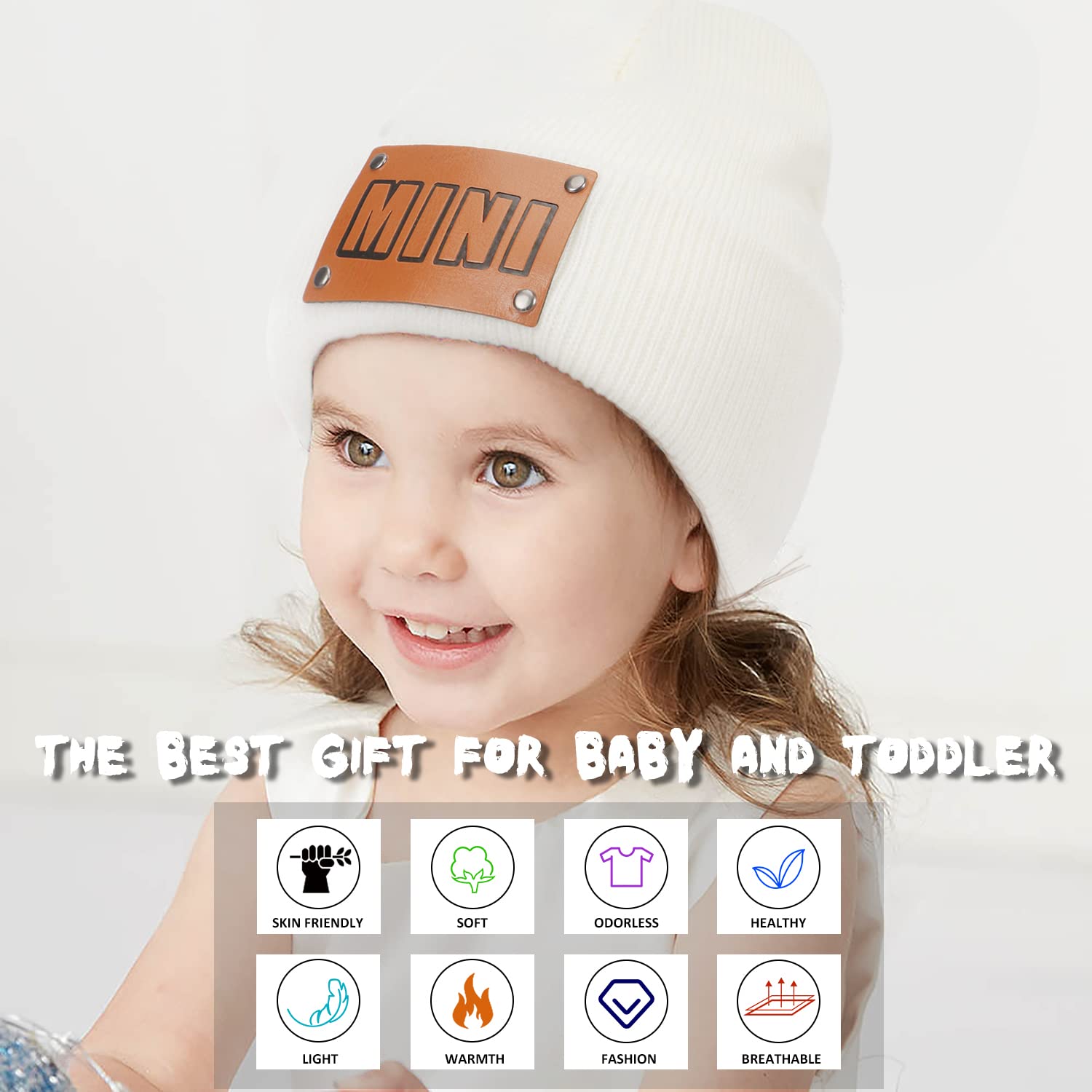 Parent-Child Beanie Hat,Mother & Baby Daughter/Son Winter Warm Knit Hat,Kids Soft Beanie Cap