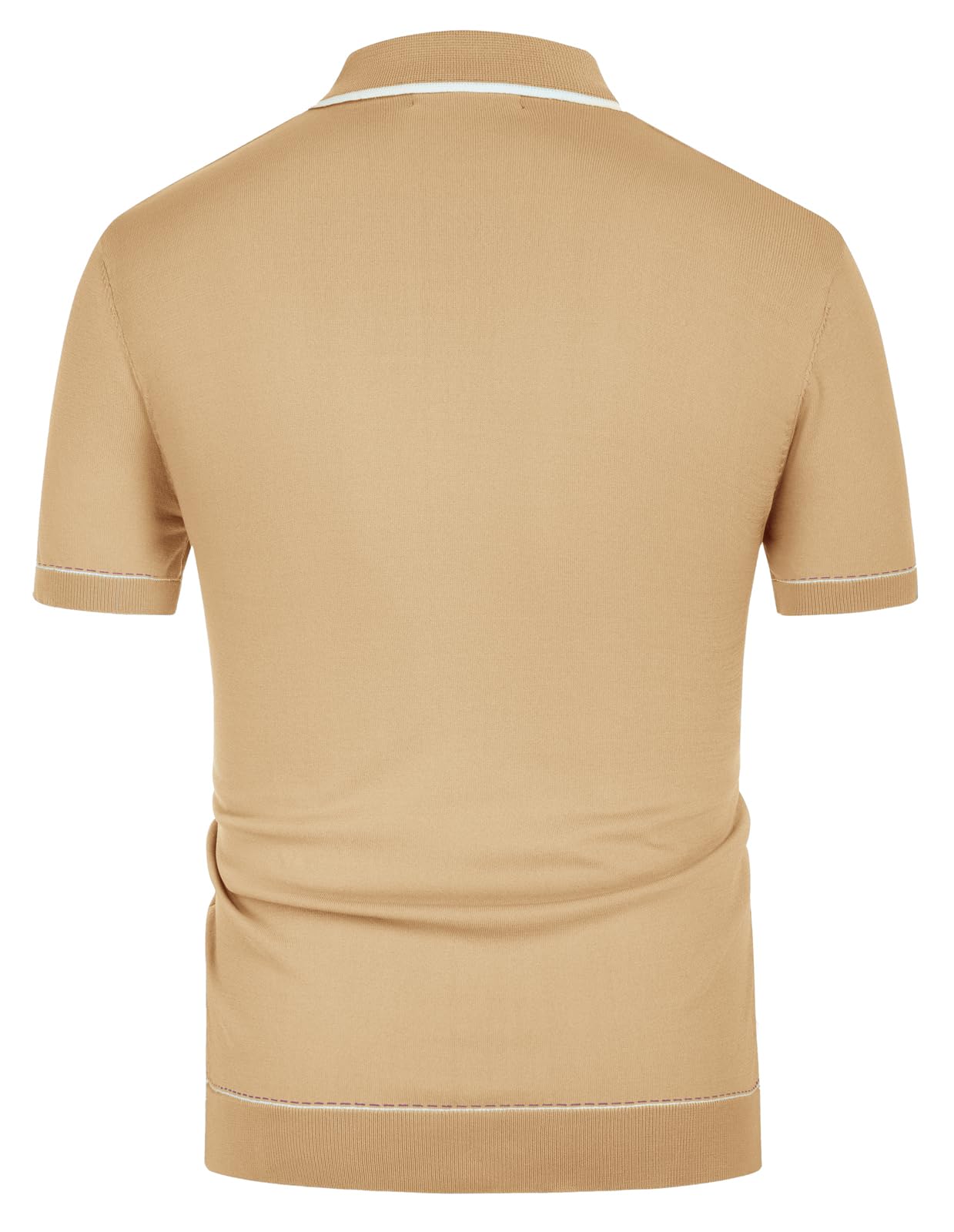 Mens Vintage Polo Shirts Casual Knit Short Sleeve Golf Polos Chocolate L…