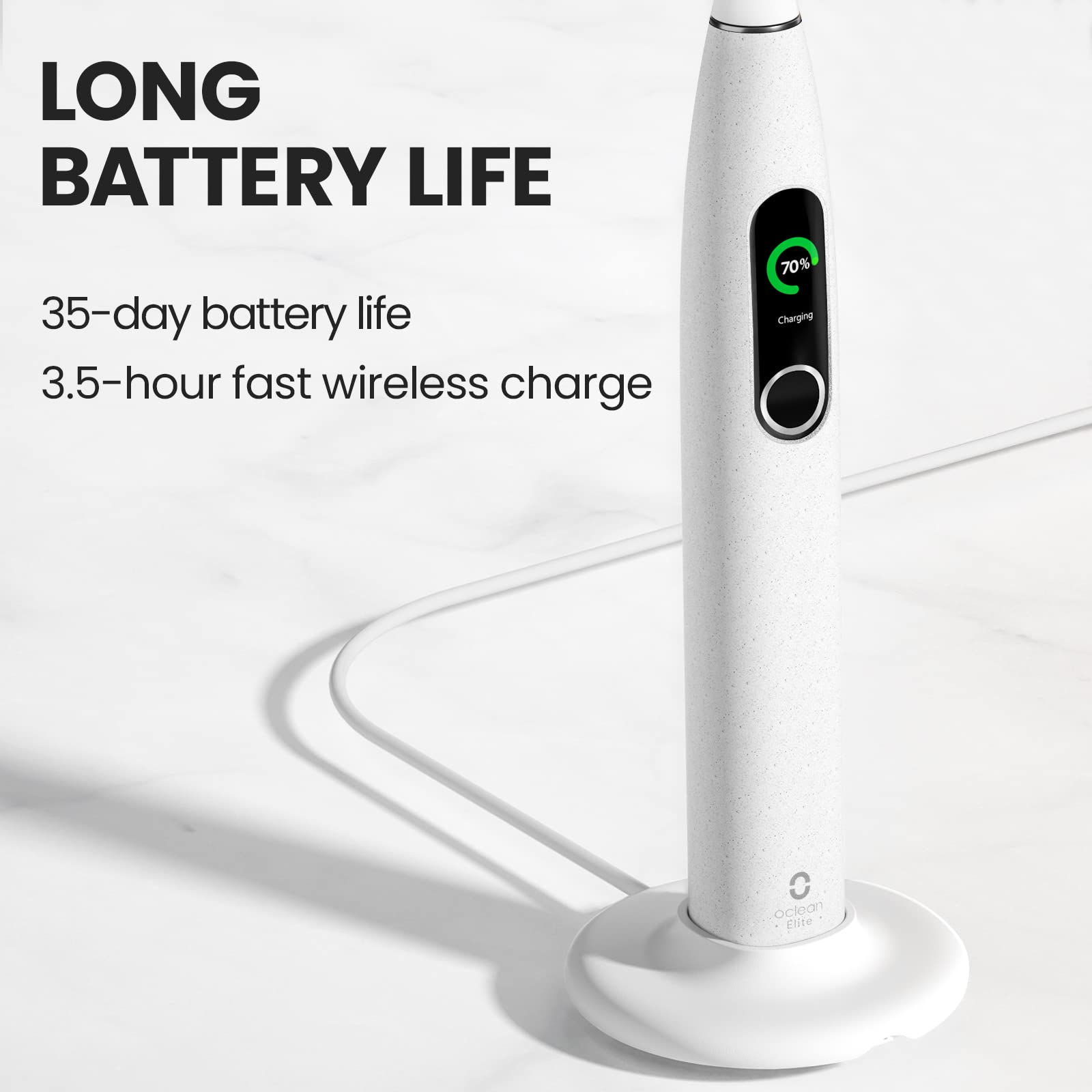 Oclean X Pro Elite Ultra-Quiet Sonic Electric Toothbrush for Adults,4 Modes with Timer, Color Touchscreen App-aided, Wireless Quick Charge for 35 Days, Travel Rechargeable Power Smart Toothbrush