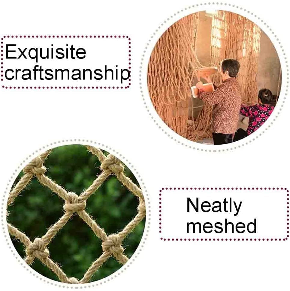 OUYOXI Kids Climbing Net, Hemp Rope Net Rock Wall Climb Net, Kids Training Net Large Mesh Multi-Size Safety and Environmentally Dia 8MM (Size:1x3m/3.28x9.84ft) (Color : Yellow, Size : 2