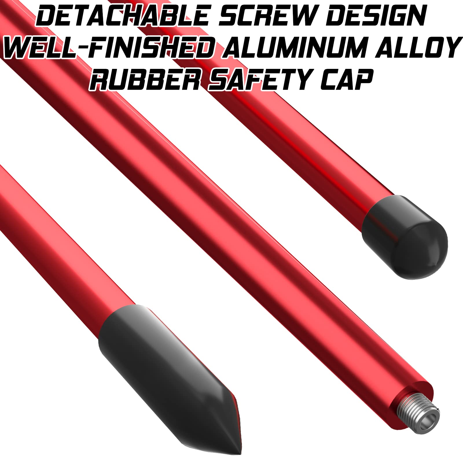 Kamitty Golf Alignment Stick, Aluminum Alloy Alignment Stick 2 Packs, 48 Inches Portable Detachable Golf Training Equipment (Red)