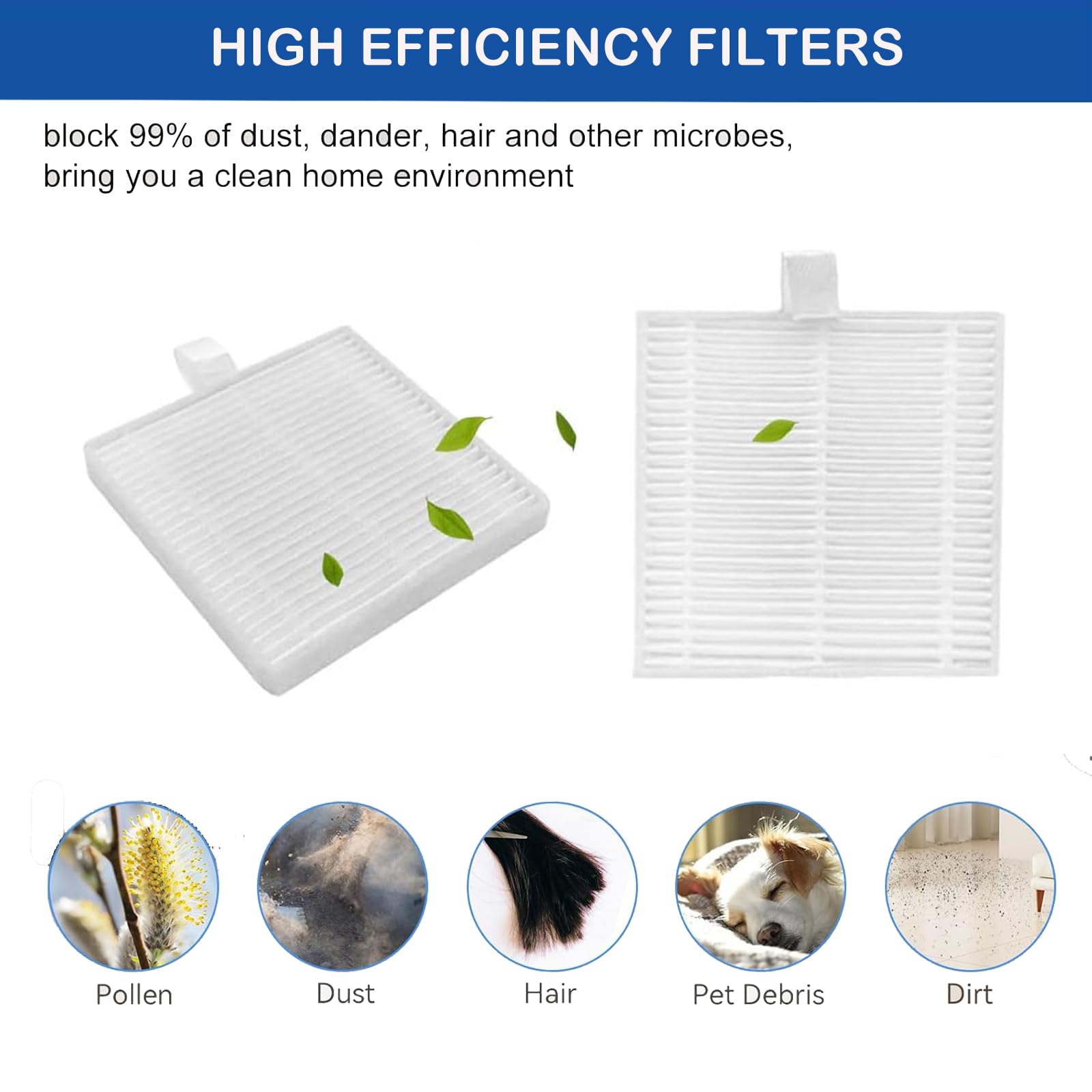 Replacement Parts for Airrobo T20+ Robot Vacuum Accessories Kit, Inclue1 Main Brush 3 HEPA Filters 3 Mop Pads 3 Dust Bags 6 Side Brushes(16 Pack )
