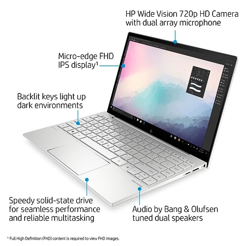 HP Envy 13 Laptop, Intel 4-Core i5-1135G7, 13.3" FHD IPS Display, Intel Iris Xe Graphics, 8GB DDR4 1TB SSD, Backlit Keyboard, Fingerprint, Thunderbolt 4, Wi-Fi 6, Win11 Pro