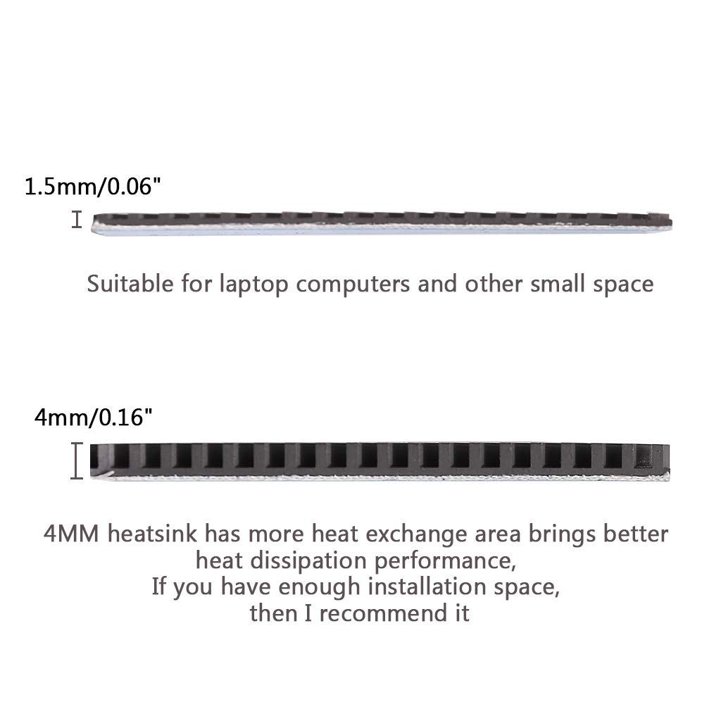 icepc M.2 Heatsink for PS5 PCI-E NVME 2280 SSD Graphene Coating Copper Heat Sink, High Performance SSD Radiator with Thermal Conductive Adhesive for Laptop PC 2280 NGFF Cooler(70x20x4.0mm)