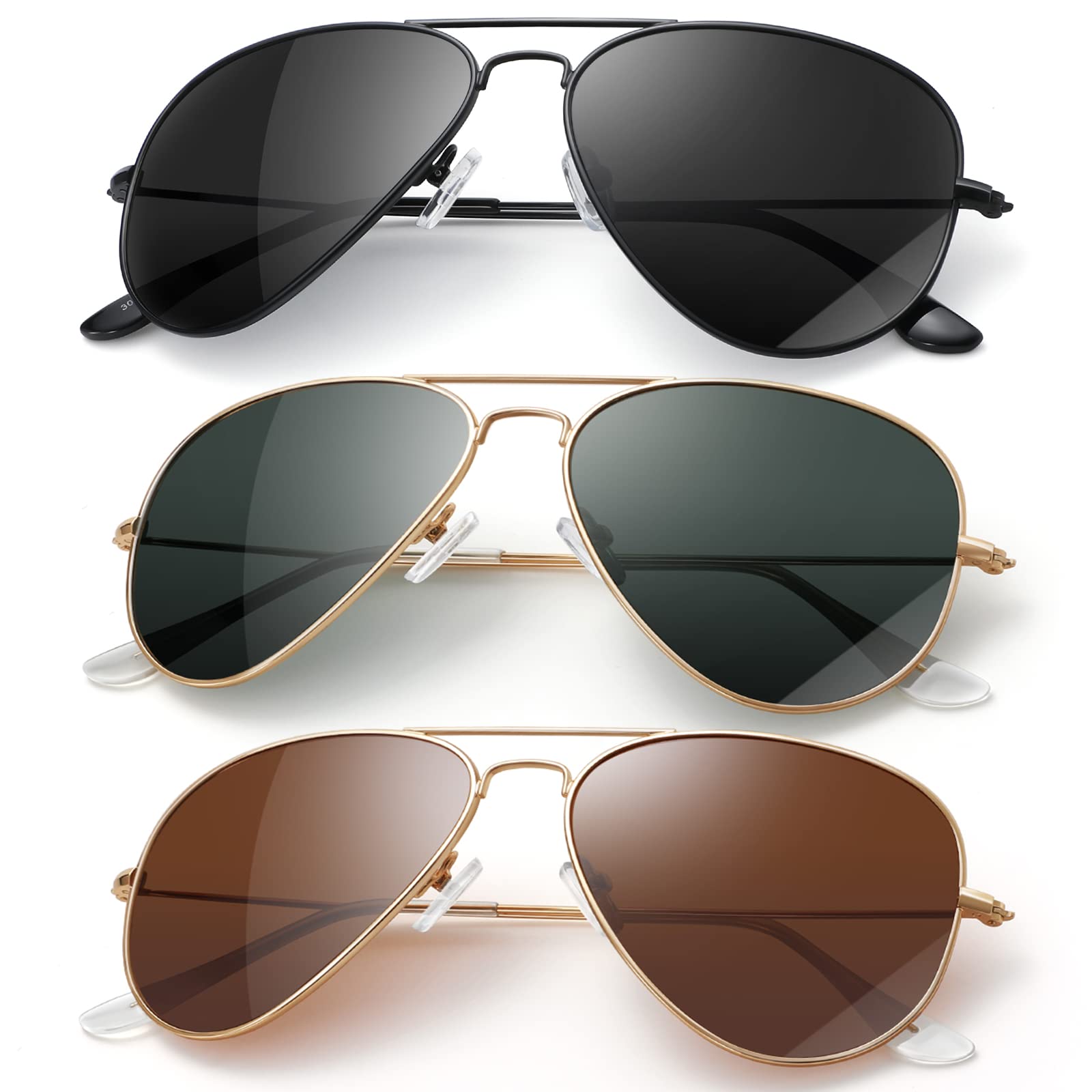 kunchu Classic Aviator Sunglasses for Women Mens Polarized Driving Aviator Sunglasses UV 400 Lens ProtectionâŚ
