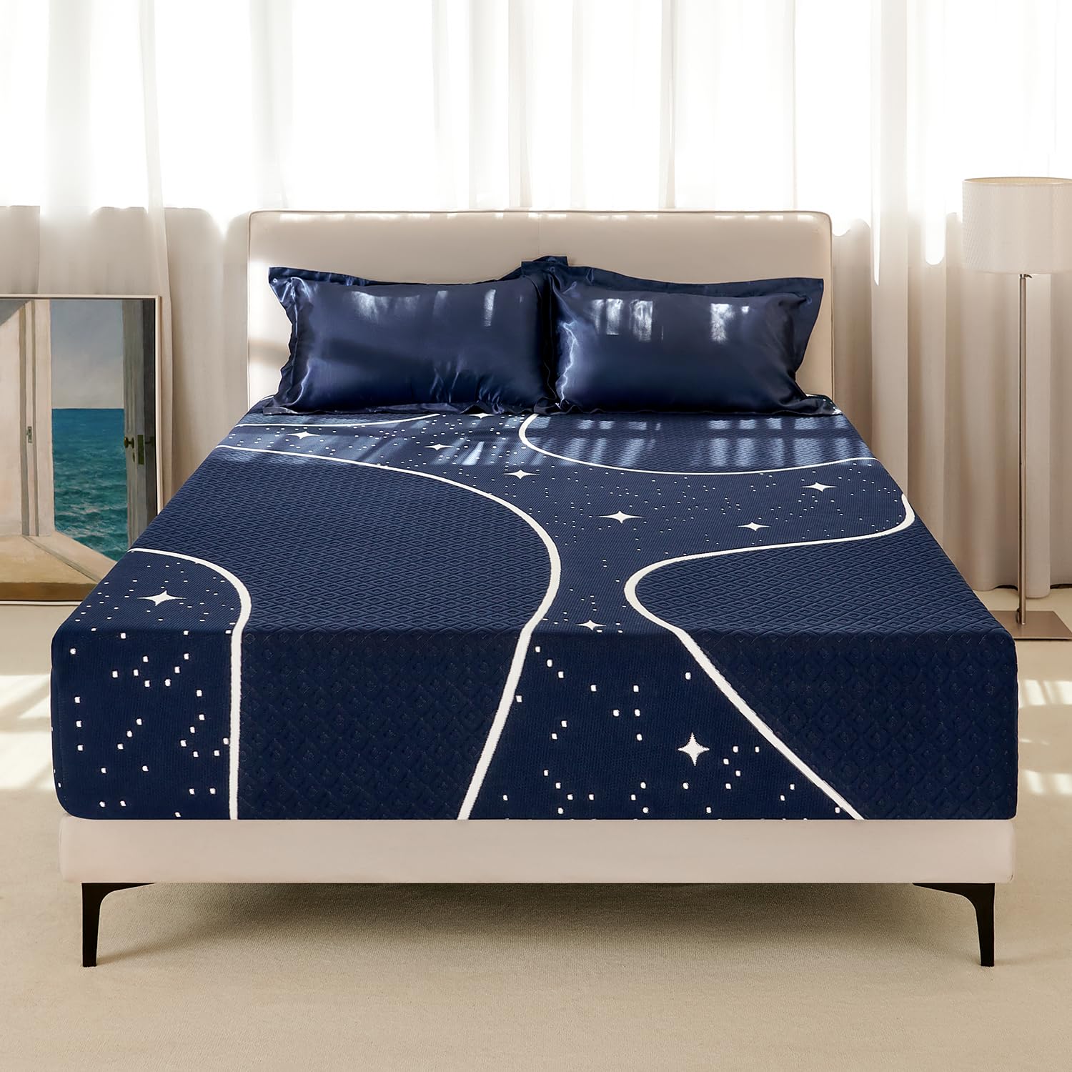 Sweetnight King Mattress, 12 Inch King Size Hybrid Mattress in a Box, Memory Foam King Bed Mattress with Pocketed Coils for Comfortable Sleep & Pressure Relief, Medium Soft