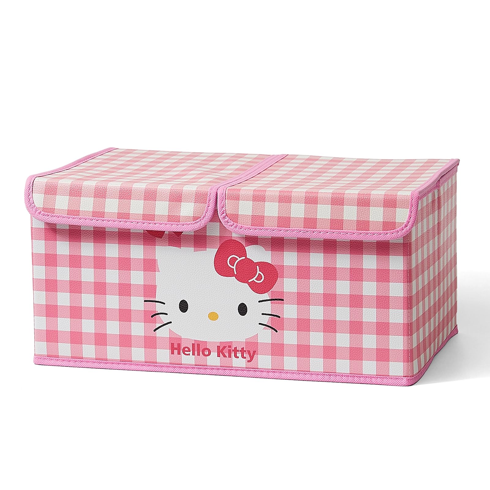 TradWloth Cute Collapsible Storage Bin with Lid, Decorative Organizing Baskets for Shelves for Closet, Cartoon Office Desk Organizer Anime Room Decor