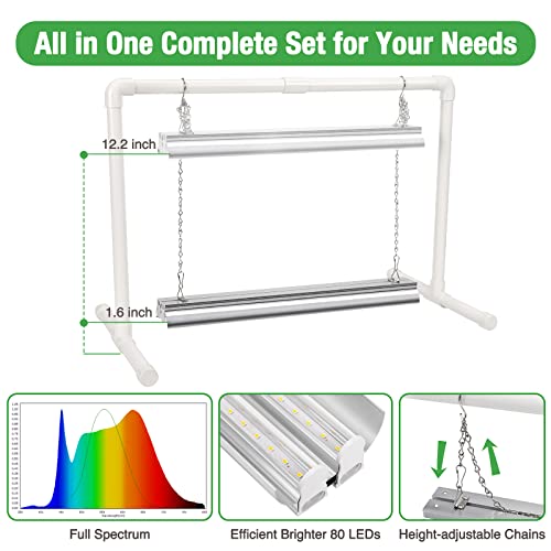 SOLIGT [Upgraded 1020 Size] Seed Starter Kit with Grow Light and Heat Mat - Strong Seed Starter Tray, 7" Humidity Dome and Grow Light Stand for Seed Starting, Seedling Germinating & Plant Propagating